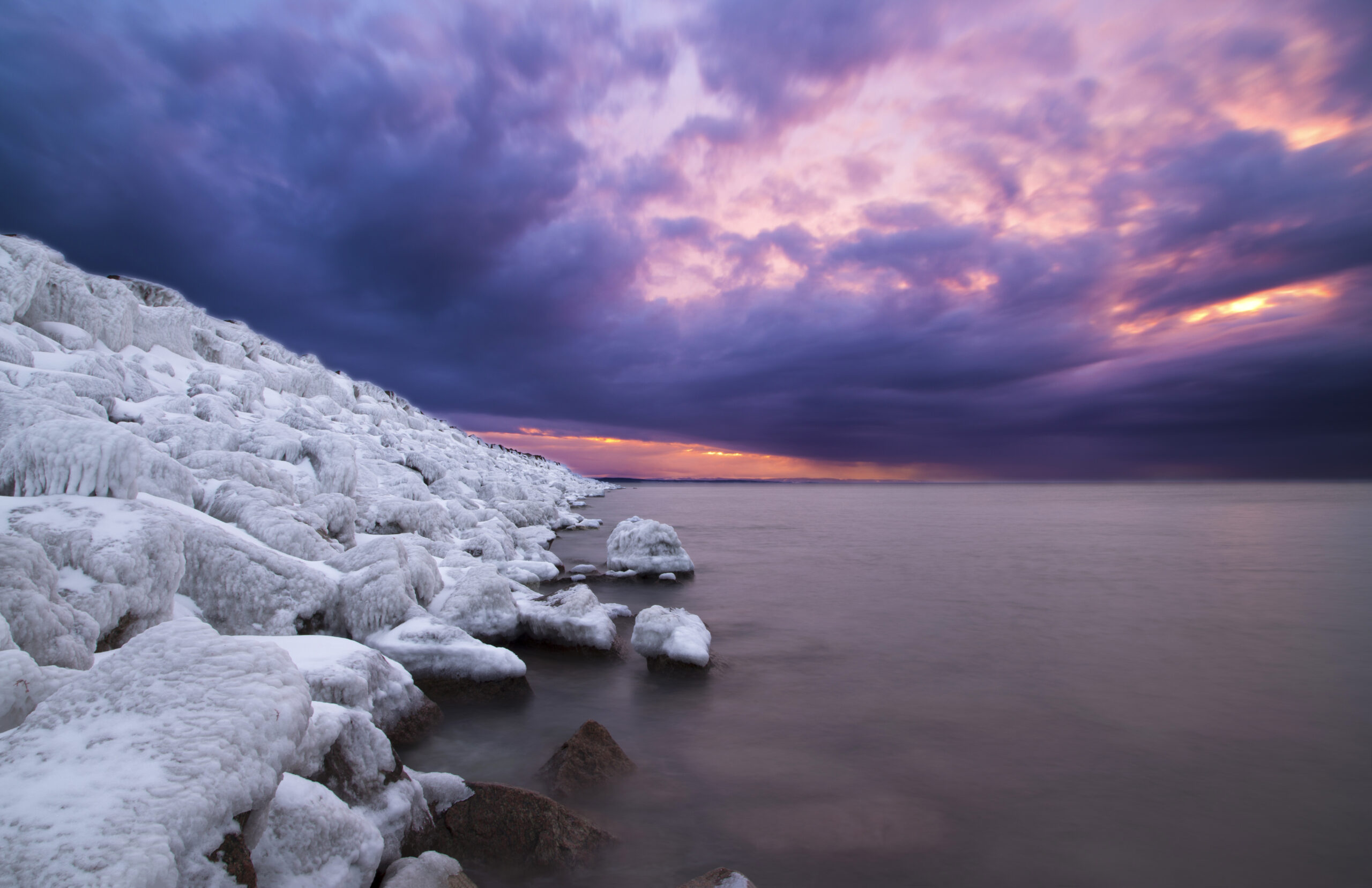 Ice cold sunset in Little Port Harmon - Downhome Magazine